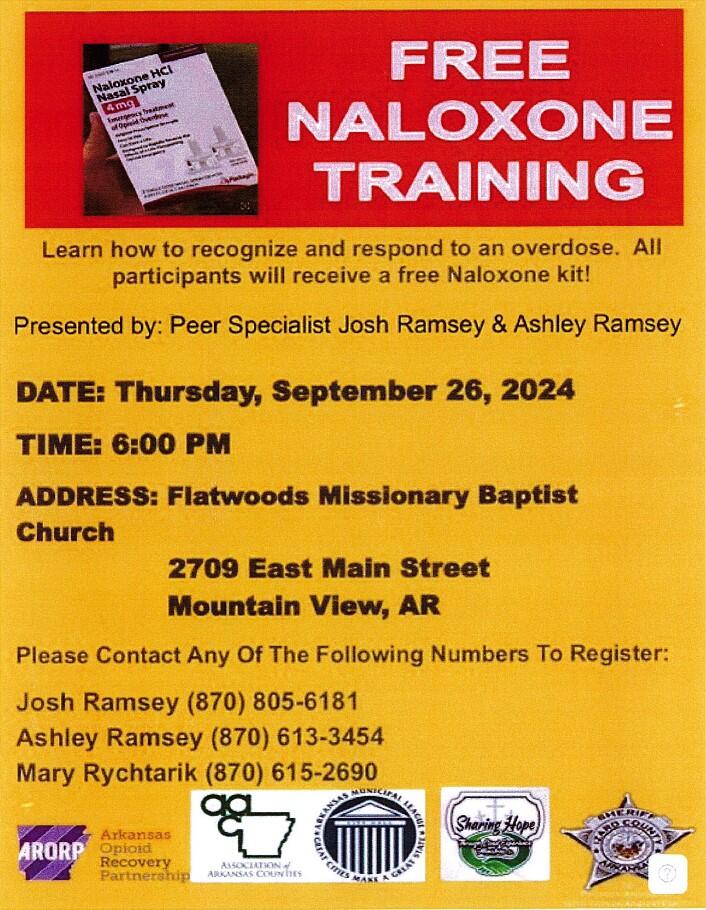 2024-09-10 - Free Naloxone Training - City of Mountain View, Arkansas ...